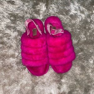 UGG | Shoes | Ugg Pink Fluffy Slippers | Poshmark
